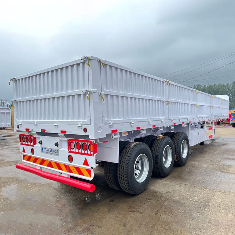 Tri Axle Drop Side Semi Trailer for Sale in Zambia
